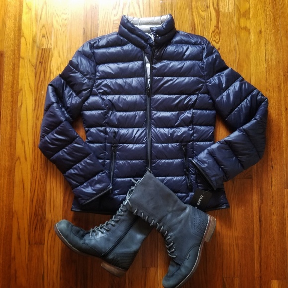 Black Rivet | Jackets & Coats | Nwt Navy Blue Puffer Jacket With Faux ...